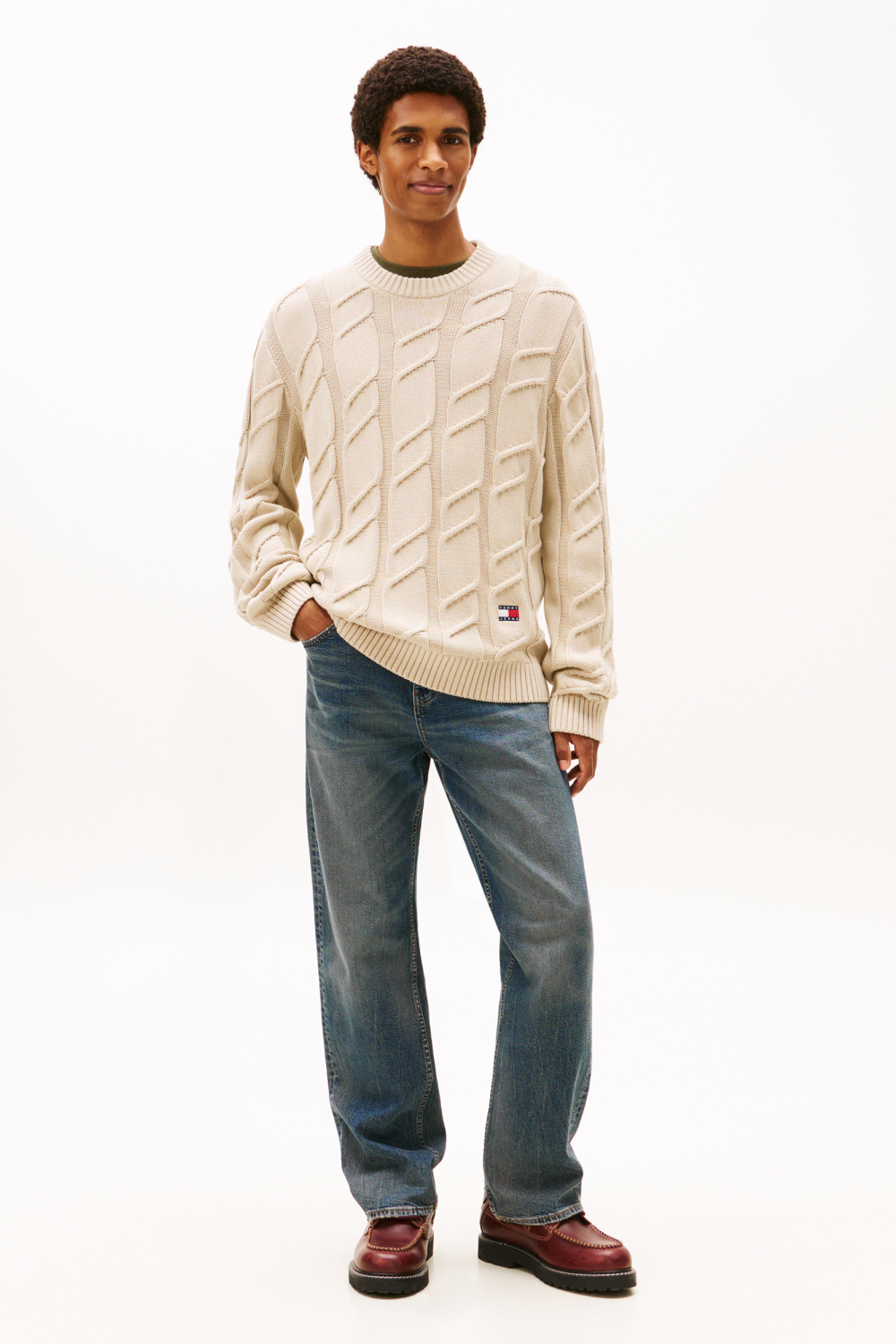 Tommy Jeans zand heren trui | Shop nu bij Sans.nl